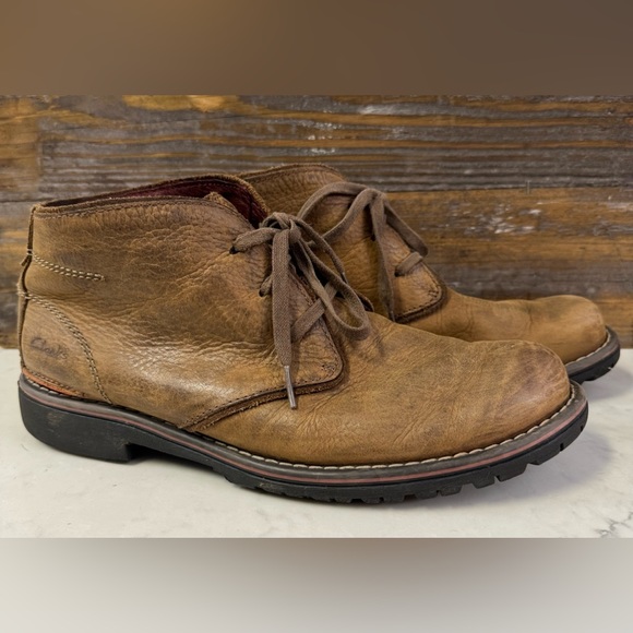 Clarks | Shoes | Clarks Mens Brown Leather Chukka Boots Size 1m | Poshmark